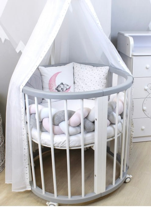 Fifi Deluxe 8in1 Cot Bed - White/Grey – LINGLUX BESPOKE BABY FURNITURE LTD